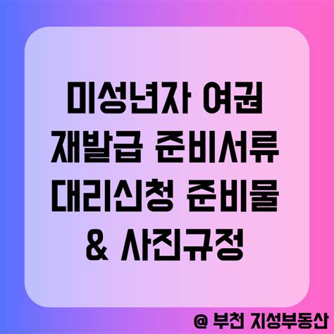 미성년자 여권 재발급 준비서류 대리신청 준비물 사진규정 네이버 블로그