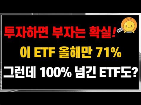 계속 투자하면 부자는 확실한 이 ETF 올해만 71 그런데 100 를 넘겨버린 ETF도 있다 YouTube