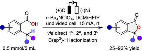 Electrochemical C Sp3 H Lactonization Of 2 Alkylbenzoic Acids Toward Phthalides Organic Letters