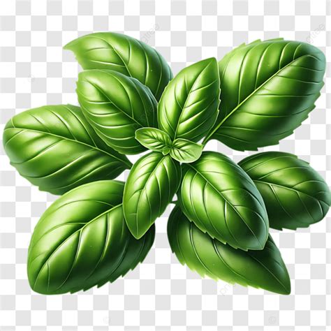 Hojas De Albahaca Fresca Con Acabado Brillante Png Dibujos Nuevo