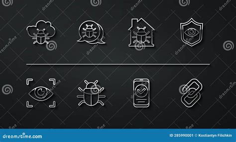 Set Line System Bug On A Cloud Eye Scan Shield And Eye Smartphone