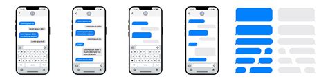 스마트 폰 채팅 인터페이스 Sms 채팅 작곡가 대화를 구성하기위한 Sms 템플릿 거품 전화 채팅 Sms 템플릿 거품 벡터
