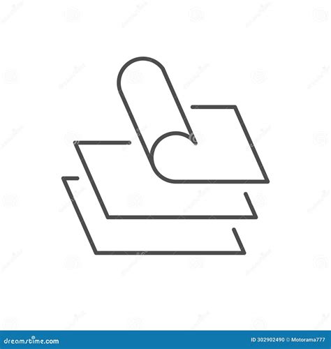 Layered Material Line Outline Icon Stock Illustration Illustration Of