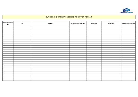 A 220423 04 Outgoing Correspondence Register Format Pdf
