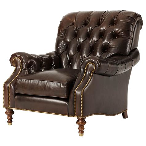 Handsome Solid Oak And Tufted Leather Club Chairs At 1stdibs