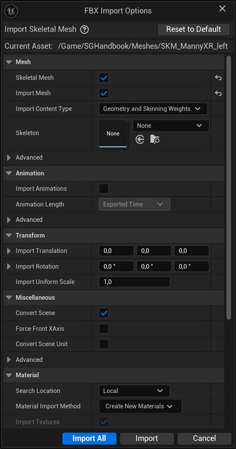 Setup The Virtual Hand Meshes The Senseglove Unreal Engine Handbook