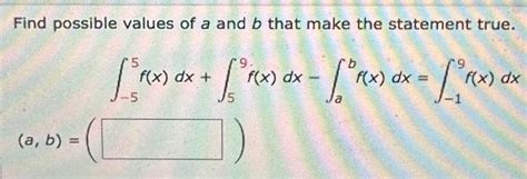 Solved Find Possible Values Of A And B That Make The Chegg Com
