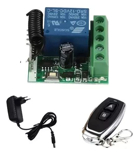 Modulo Rele Rf 433mhz 1ch 12v Controle Remoto Rf Fonte Mercadolivre