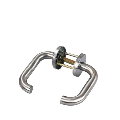 Stainless Steel Pipe Fire Door Handle Door Lock Handle For Thickness 35