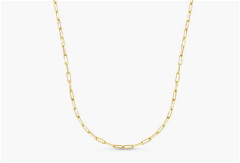 14k Solid Gold Paperclip Chain Necklace Yellow Gold Paperclip Etsy
