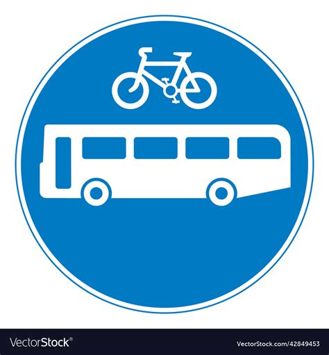 Bus And Cycle Lane Royalty Free Vector Image Vectorstock