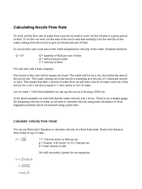 Flow Calculations Pdf Fluid Dynamics Velocity Flow Calculations Pdf Fluid Dynamics Velocity