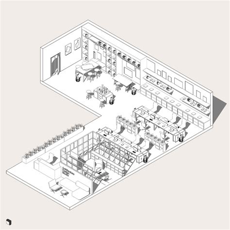 3d Model Revit Architect Office Work Floor Toffu Toffu Toffu Co