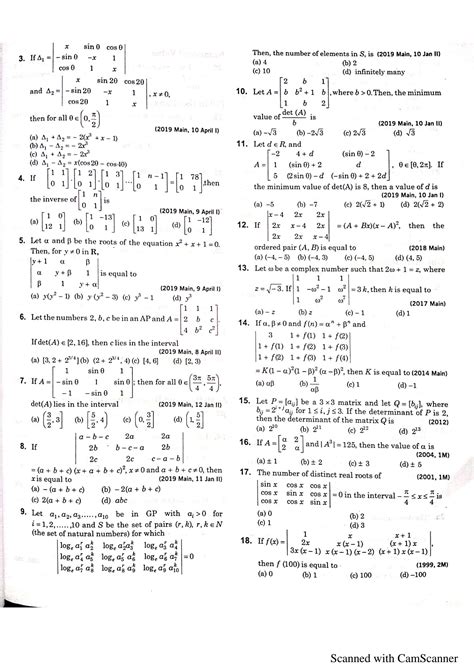 SOLUTION Matrices And Determination Iit Jee Important Question Solution For Exam Studypool