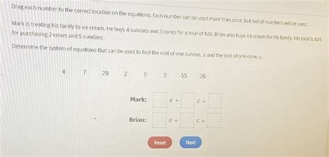 drag each number to the correct location on the equations each number