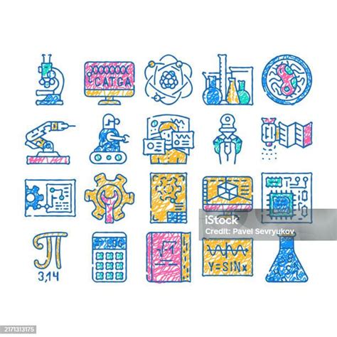 Stem Engineer Process And Science Icon Hand Drawn Stock Illustration Download Image Now Atom