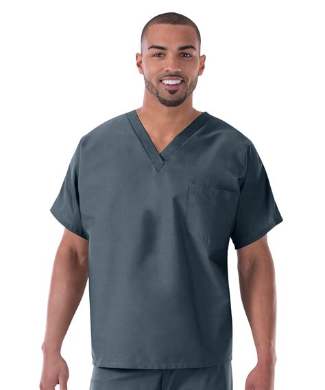 Unisex Solid Color Scrub Tops For Medical Uniforms Unifirst