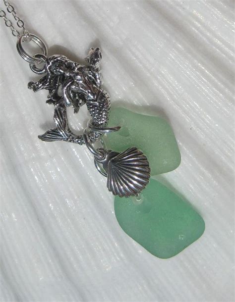 Sea Glass Necklace Mermaids Tears And Tails Etsy Mermaid Necklace