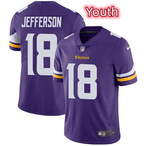 Youth Nike Vikings 18 Justin Jefferson Purple Nfl Vapor Untouchable