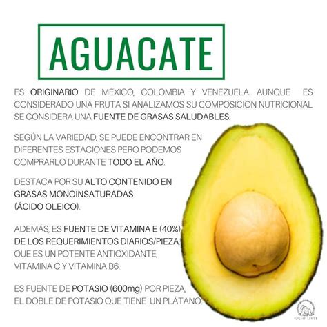 Aguacate Tabla Nutricional Vanessa Website