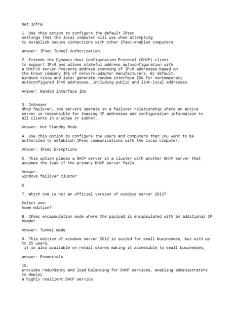 Network Infrastructure And Directory Services Source 2 Pdf I Pv6 Ip Address