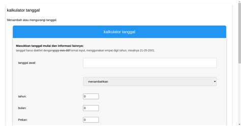 Kalkulator Tanggal Tambah Atau Kurangi Tanggal