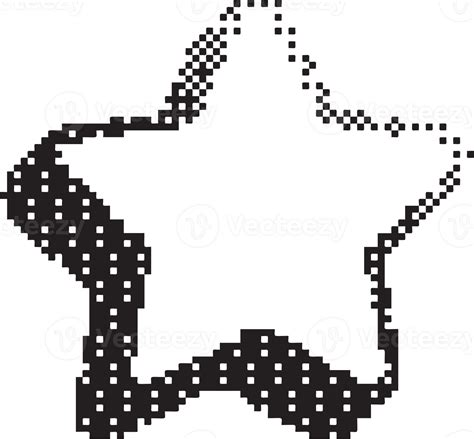 Bitmap Pattern Star Shape Halftone Gradient Element Y2k Graphic Abstract Icon Dither Noisy