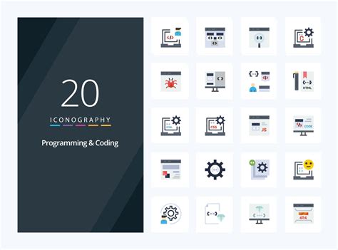 20 Programming And Coding Flat Color Icon For Presentation 16796494