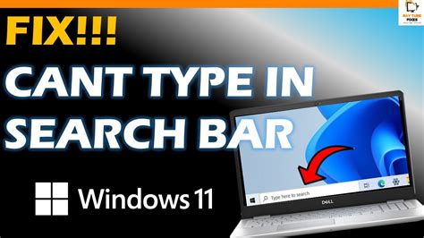 Fix Cant Type In The Windows Search Bar Youtube