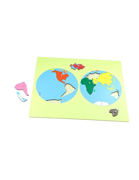Montessori Puzzle Mapa Sveta Bez Ramecku