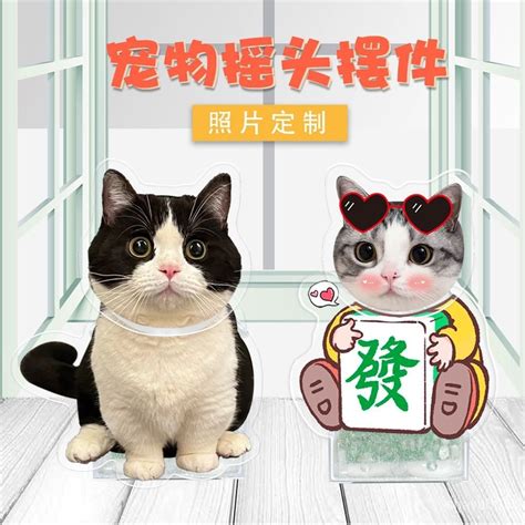 台灣熱賣貓咪寵物桌麵搖頭擺件定製情緒穩定治癒係工位小擺件搖搖樂高級感 電動搖頭擺件 亞剋力 創意小貓狗狗桌麵立牌diy 蝦皮購物