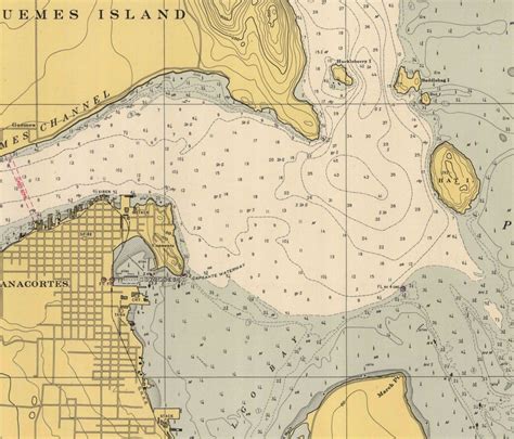 Anacortes Skagit Bay 1947 Nautical Map Washington Reprint Etsy