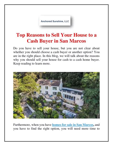 Ppt Top Reasons To Sell Your House To A Cash Buyer In San Marcos