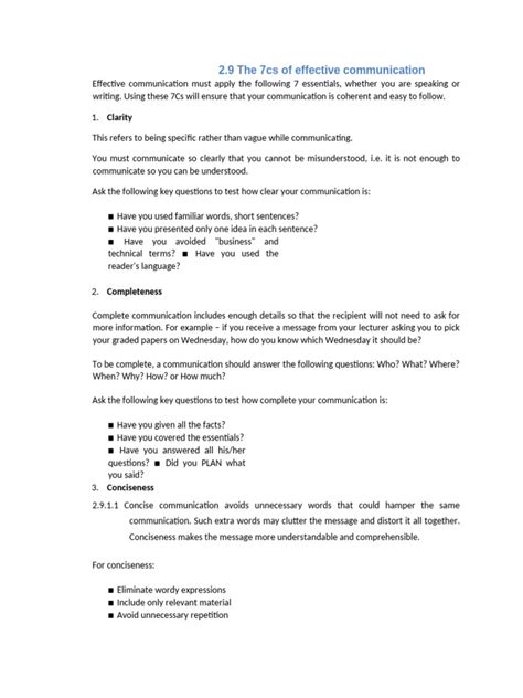 7cs Of Communication Pdf Communication Human Communication