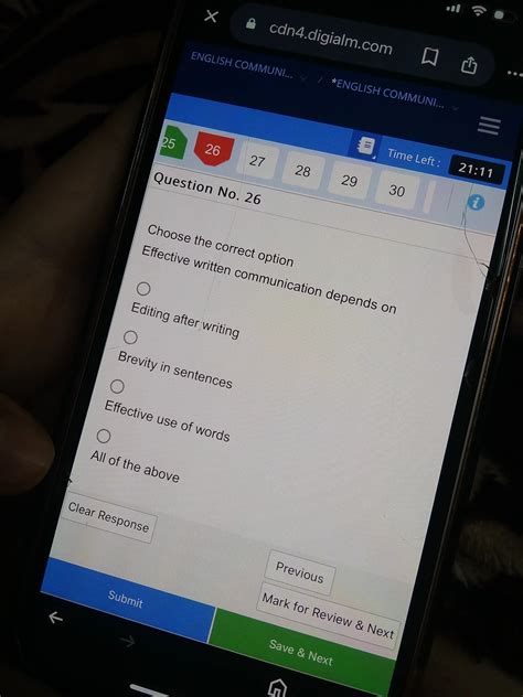 Question No 26 Choose The Correct Option Effective Written Communication Depends On Editing