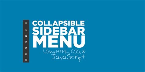 Collapse Expand Sidebar Menu Using Javascript Html And Css Dev