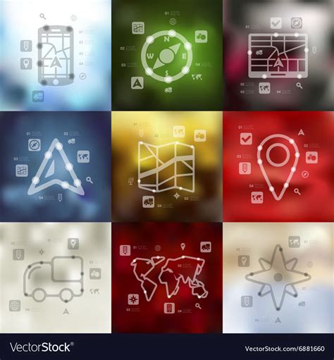 Navigation Timeline Infographics With Blurred Vector Image