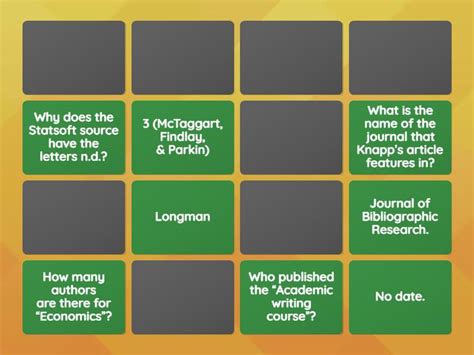 Eap Sample Reference List Match Up Matching Pairs