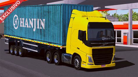 Skin Volvo FH Amarelo no Contêiner EXCLUSIVO Skins Games Truck