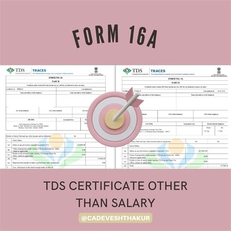 What Is Form 16a Understand Tds Certificate Other Than Salary