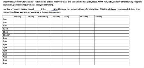 Customizable Nurse Schedule Template