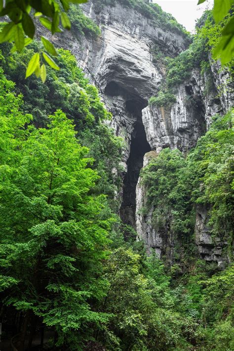 宛若仙境重庆武隆天生三桥景点高清风景图片 配图网