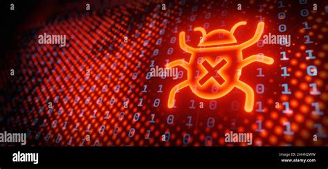 Virus Bug Sign Virus Detected Computer Bug Made With Technology Code Hacked Digital Binary
