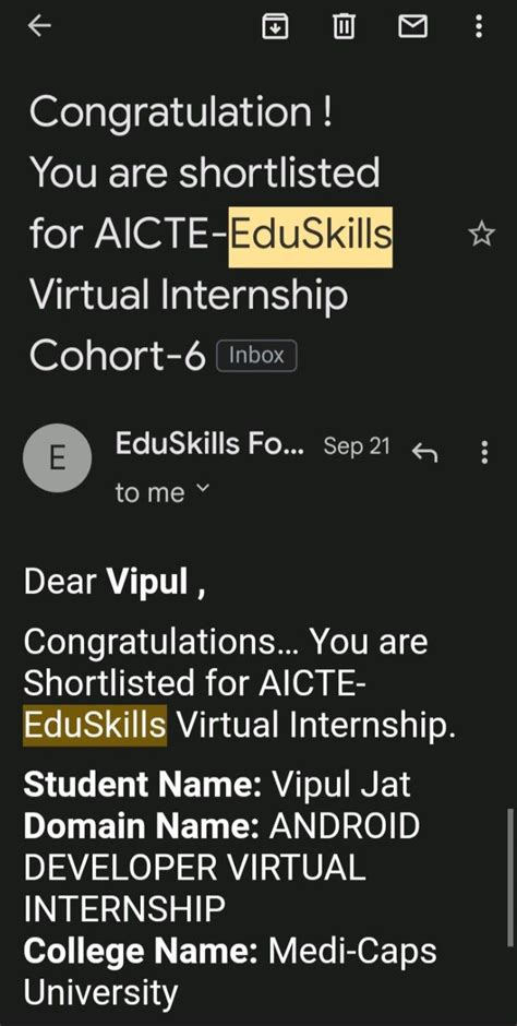 Vipul Jat On Linkedin Aicteeduskills Internship Medicapsuniversity