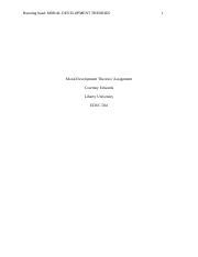 Moral Development Theories Assignment Docx Running Head MORAL