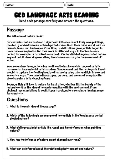 11 Ged Reading Comprehension Worksheets Free Pdf At
