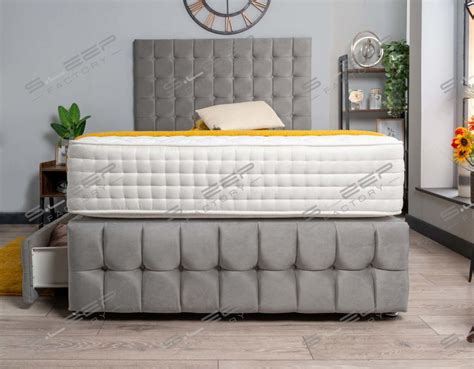 Luxury Petra Divan Bed Set Suede Sleep Factory Ltd