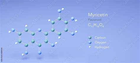 Myricetin Molecule Molecular Structures Flavonoid 3d Model