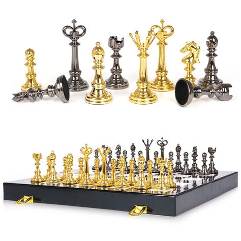 Metal Chess Set And Checkers Game Set 15 Inch2 In 1 Chess Board Games