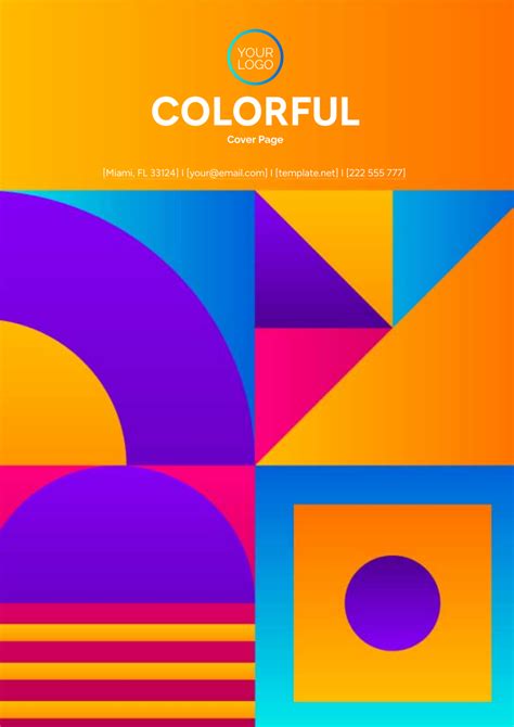 Colorful Cover Page Template Edit Online And Download Example